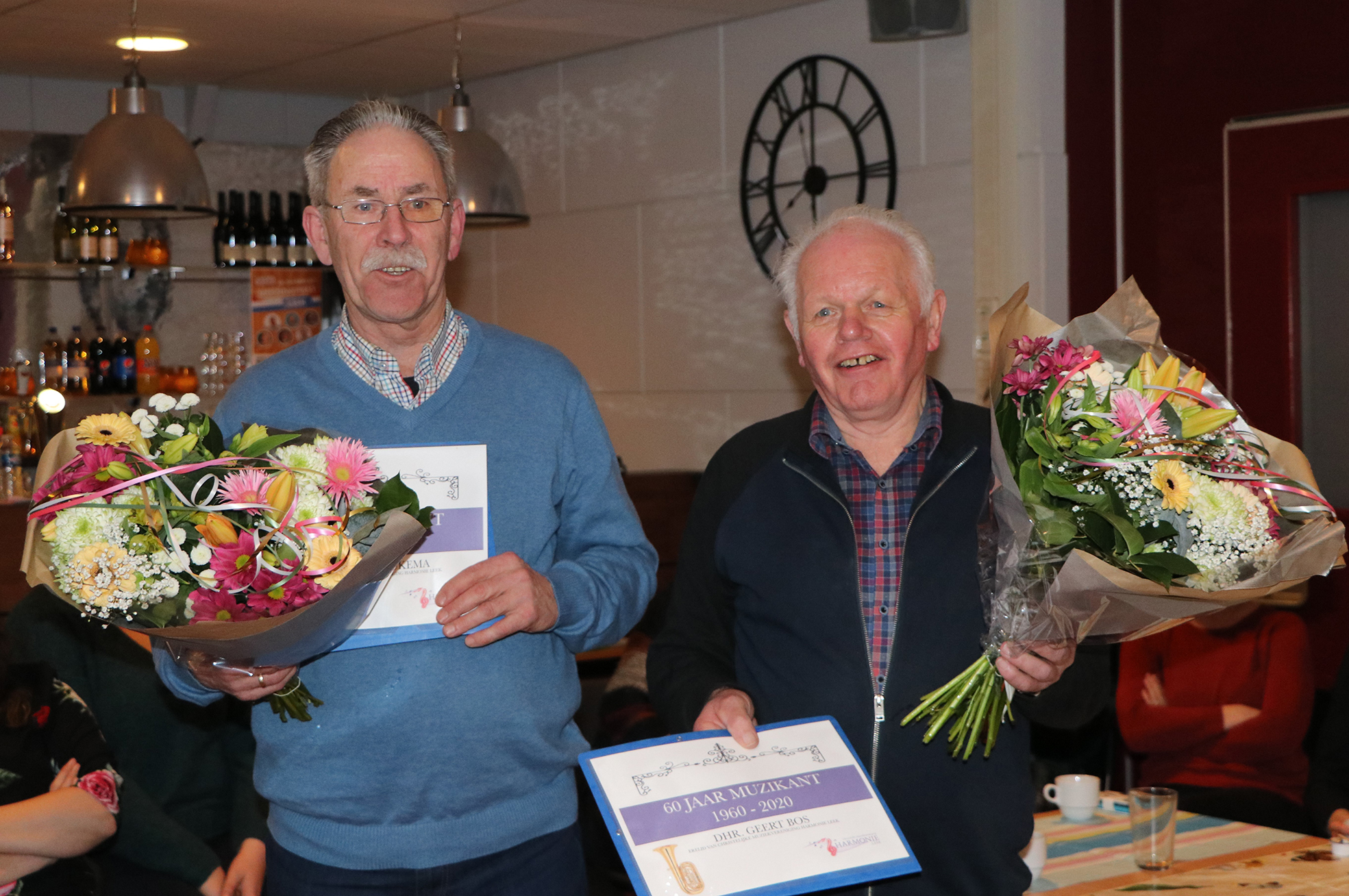 Geert Bos en Onno Beukema erelid – CMV Harmonie Leek